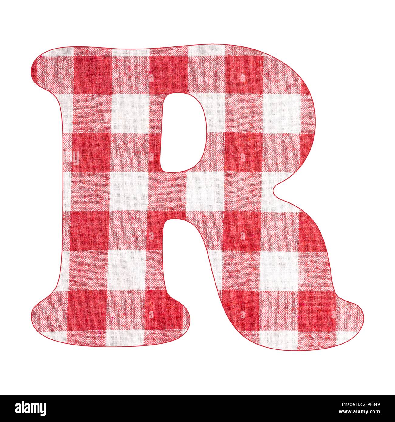 Letter R - Red checkered napkin background Stock Photo - Alamy