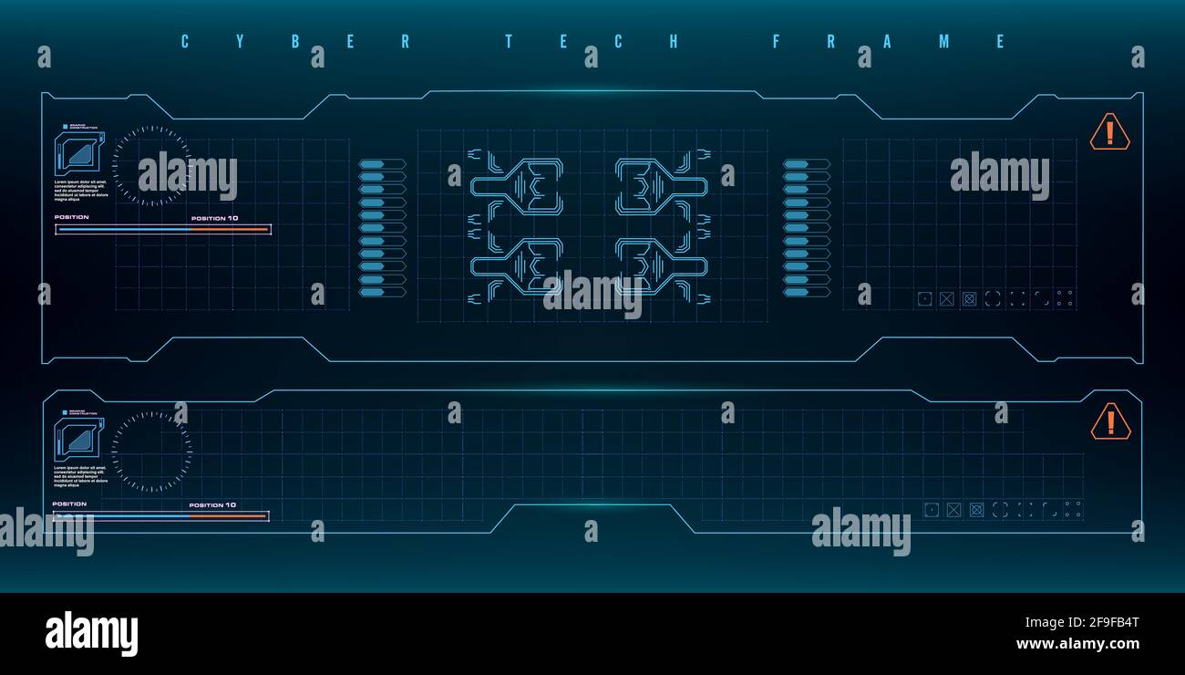 Futuristic HUD set frame. Futuristic virtual frame. Cyber tech frame ...