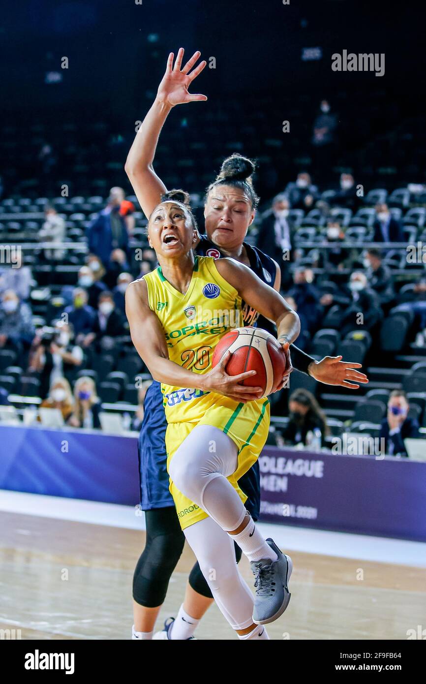 ISTANBUL, TURKEY - APRIL 18: Kayla McBride of Fenerbahce Oznur Kablo ...