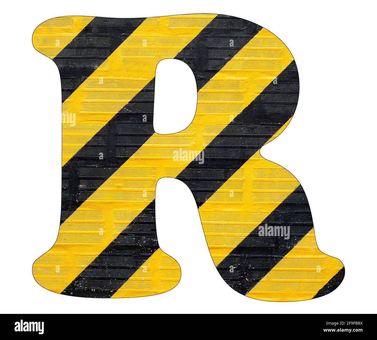 Letter R - Yellow and black lines Stock Photo - Alamy