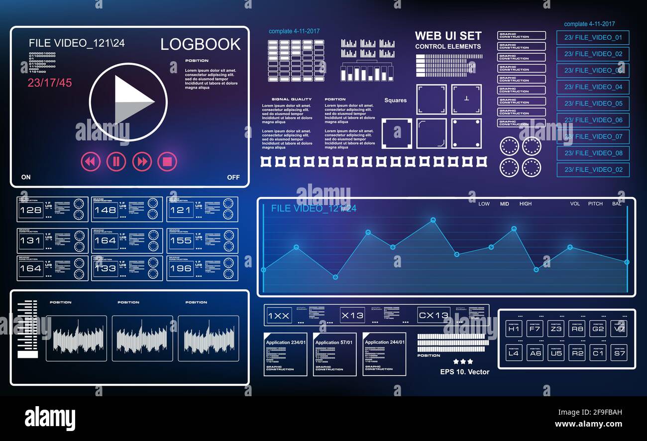 Futuristic hud music dashboard display virtual reality technology Stock ...