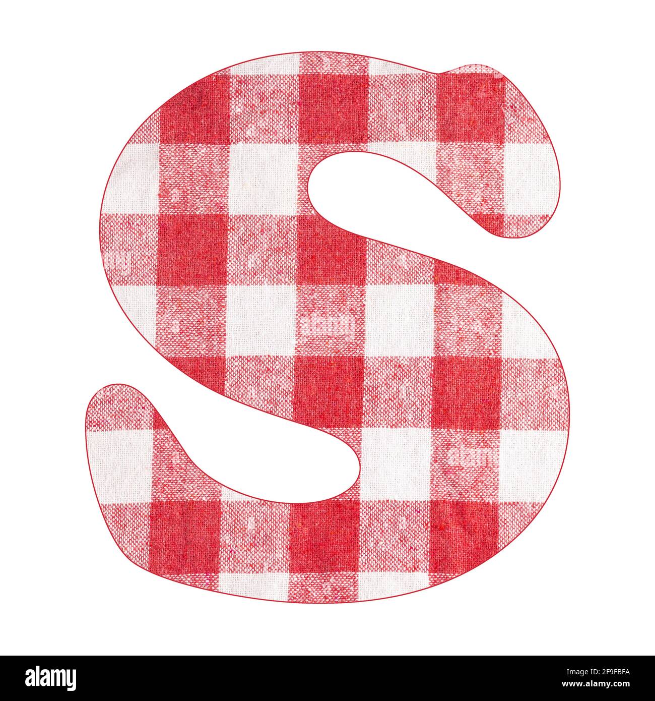 Letter S - Red checkered napkin background Stock Photo - Alamy