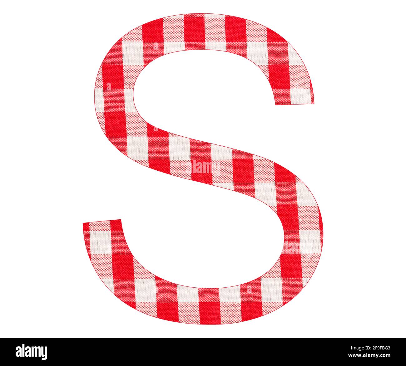 Letter S of the alphabet - Red checkered fabric tablecloth Stock Photo ...