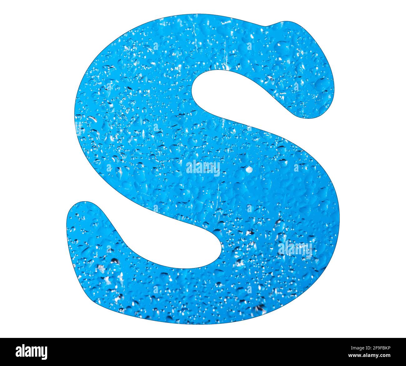 Letter S, Blue water drops Stock Photo - Alamy