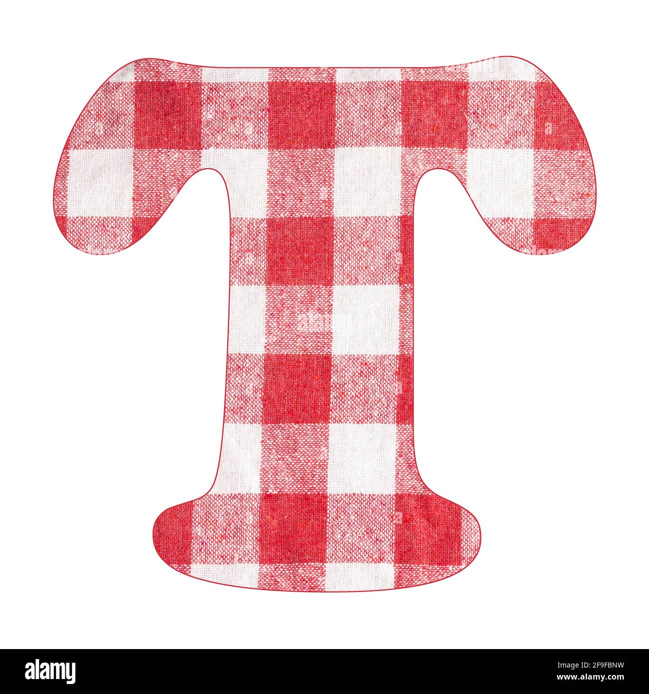 Letter T - Red checkered napkin background Stock Photo - Alamy