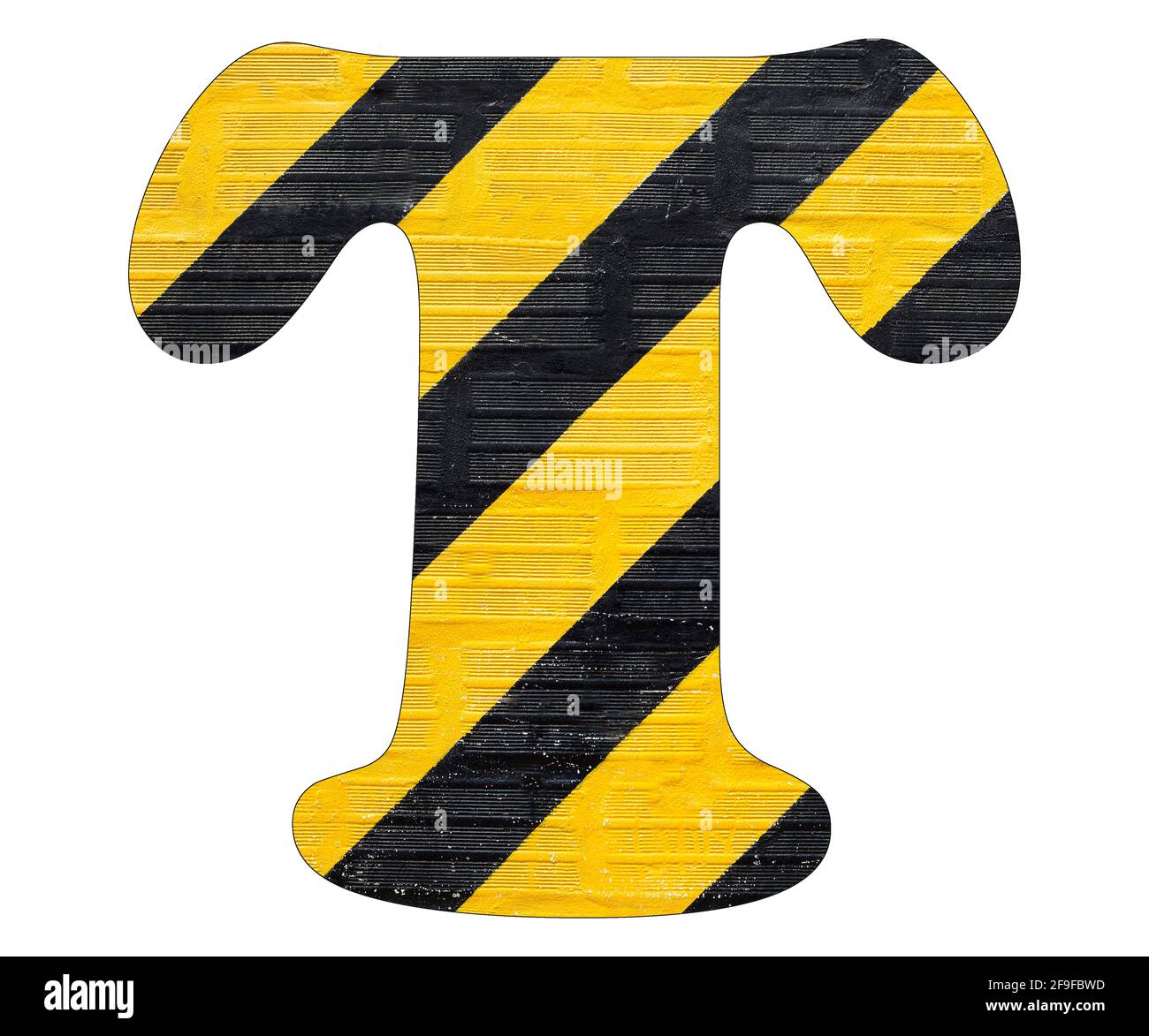 Letter T - Yellow and black lines Stock Photo - Alamy