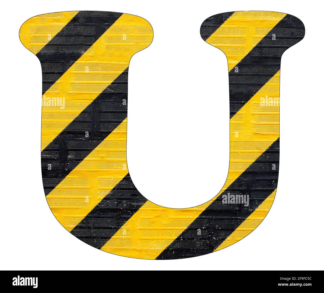 Letter U - Yellow and black lines Stock Photo - Alamy