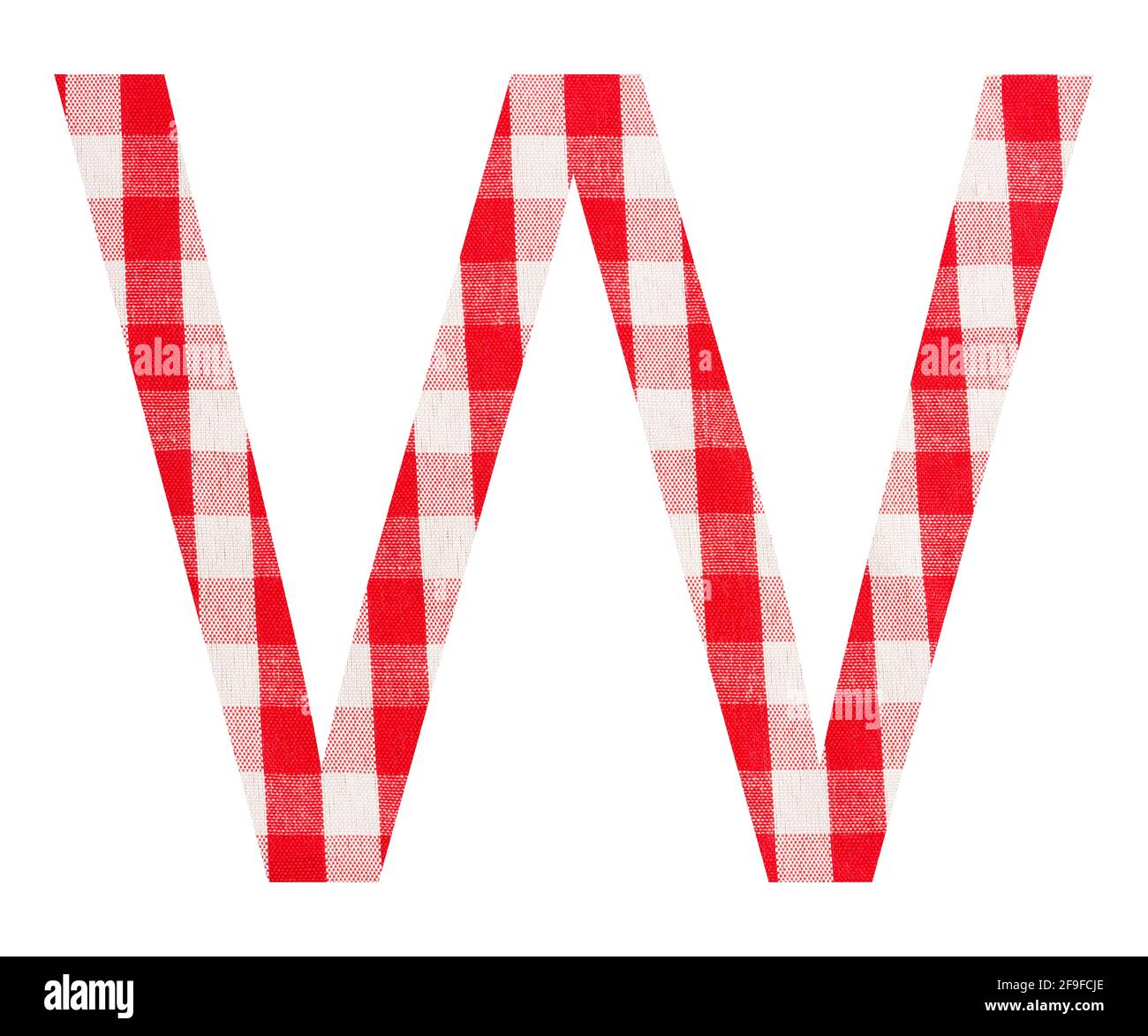 Letter W of the alphabet - Red checkered fabric tablecloth Stock Photo ...
