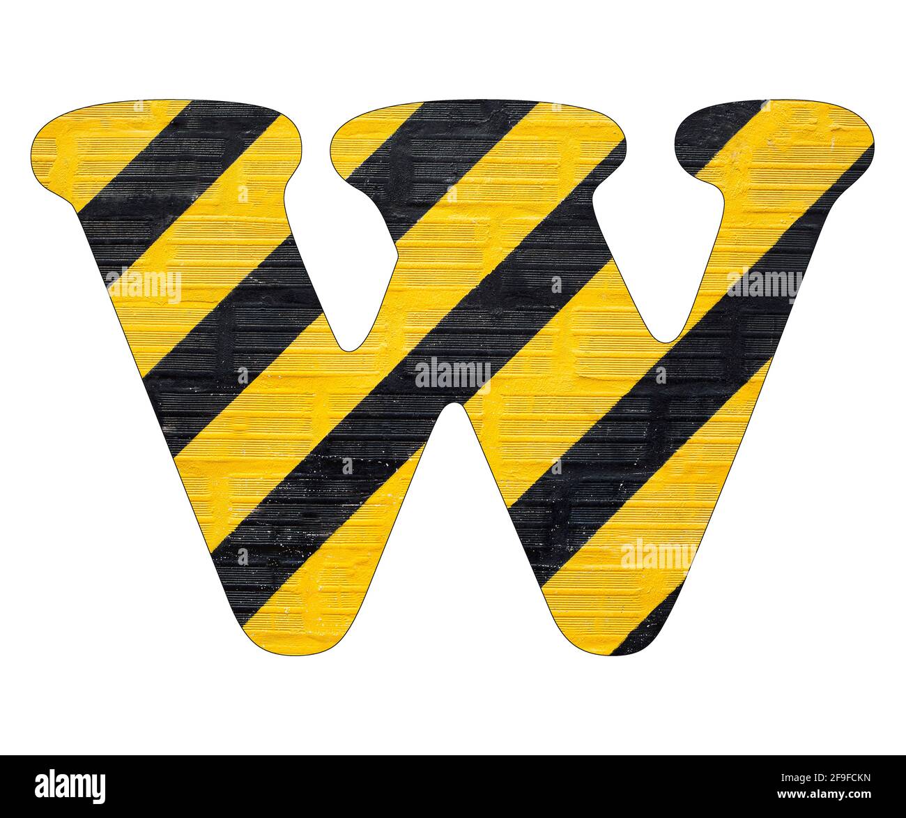 Letter W - Yellow and black lines Stock Photo - Alamy