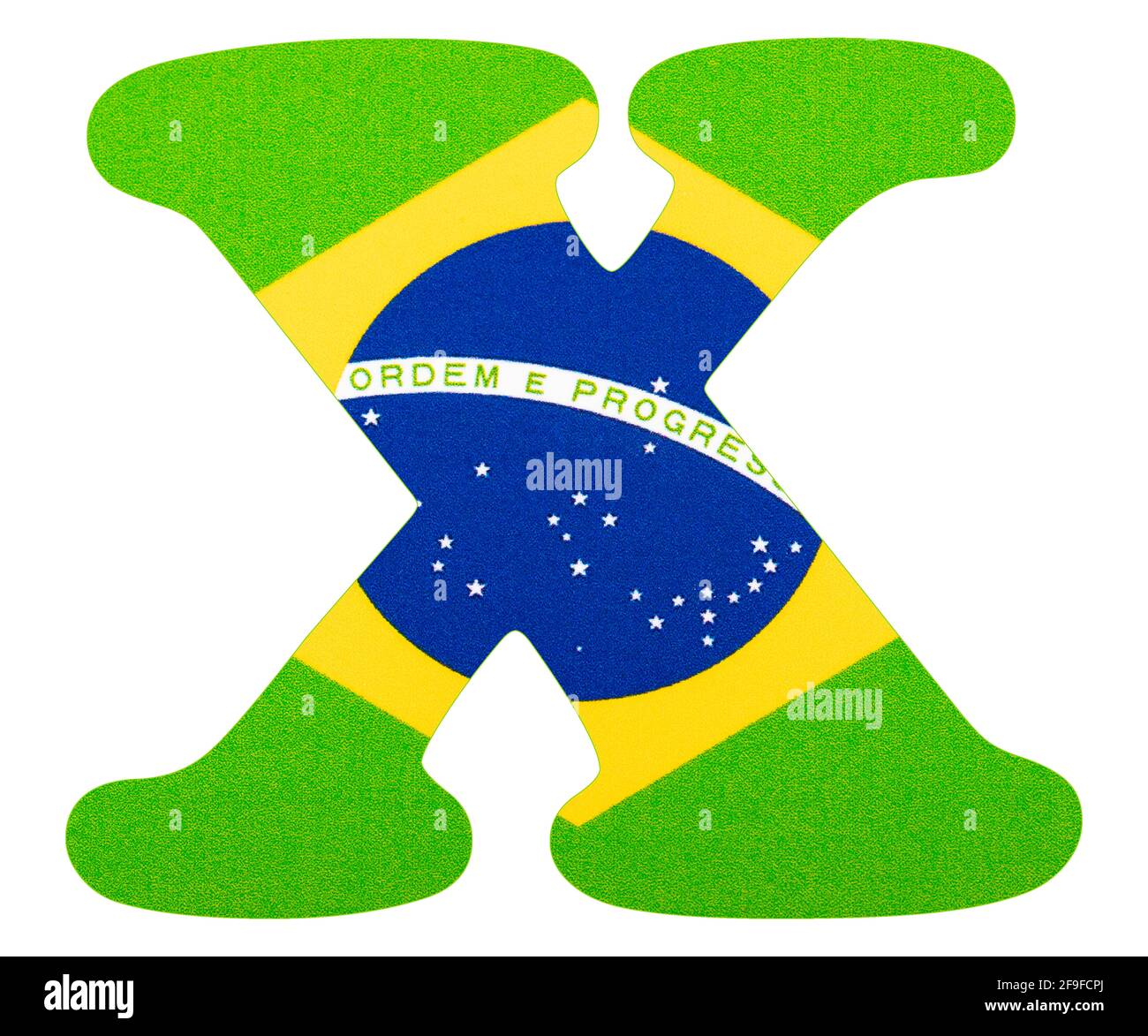 Letter X of the alphabet - Flag of Brazil Stock Photo - Alamy