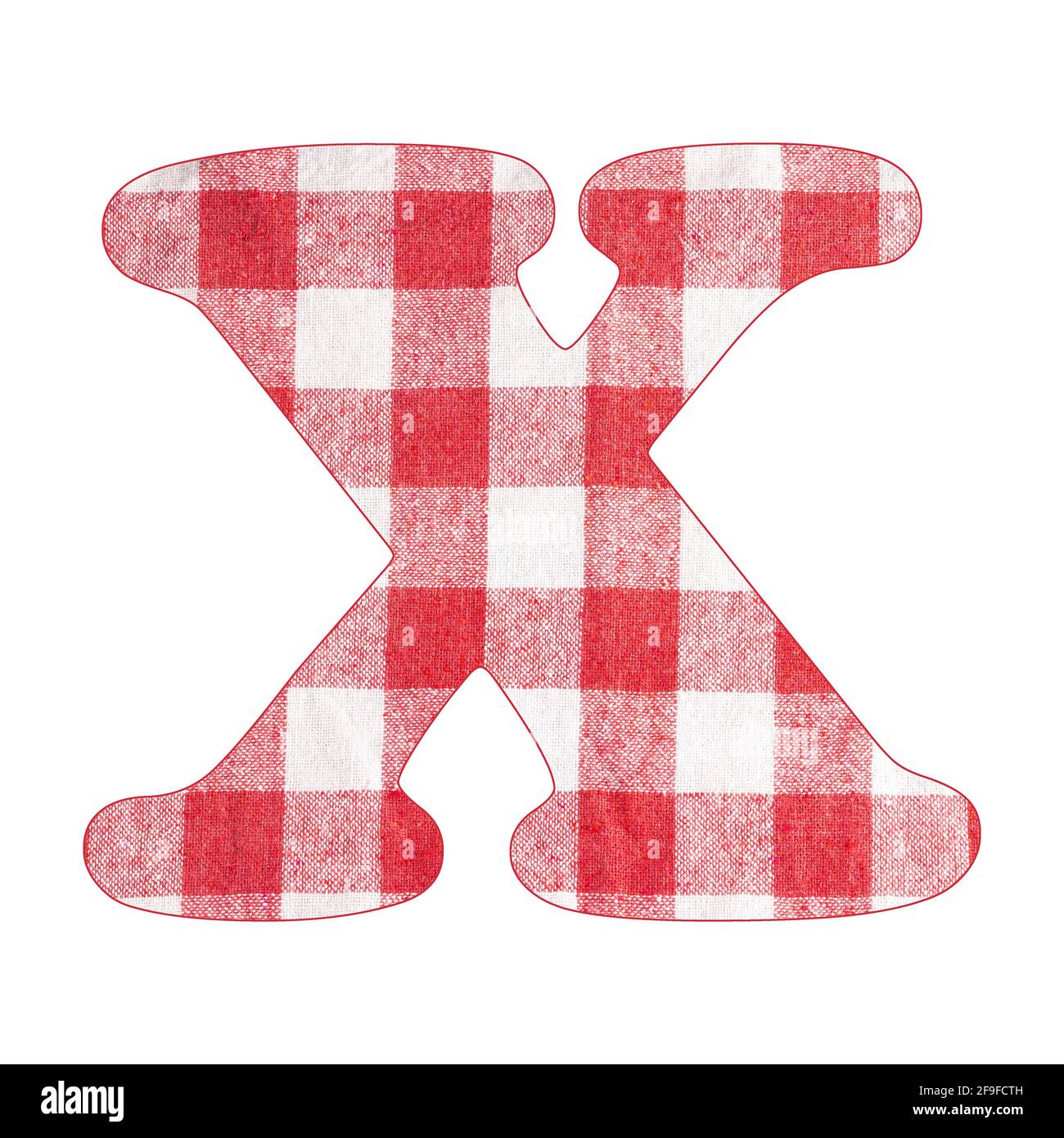 Letter X - Red checkered napkin background Stock Photo - Alamy