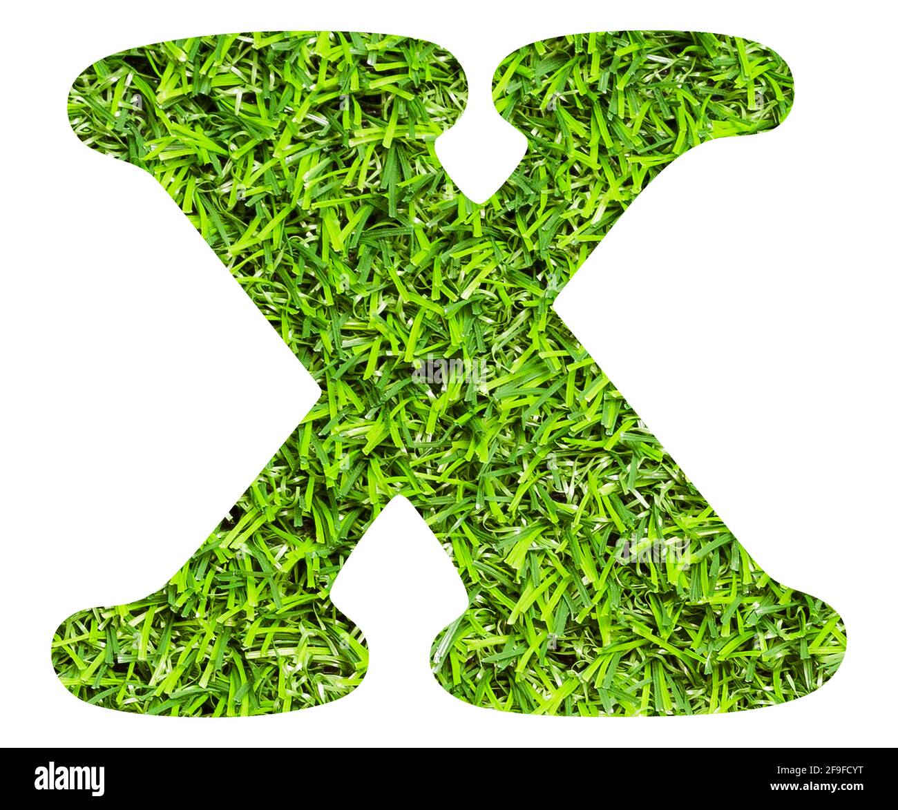 Letter X - Artificial green grass background Stock Photo - Alamy