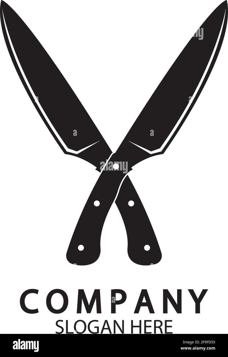 The crossed knives icon. Knife and chef, kitchen symbol. Flat ...