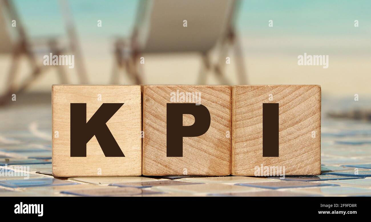 KPI wooden blocks with letters, key performance indicator Business ...