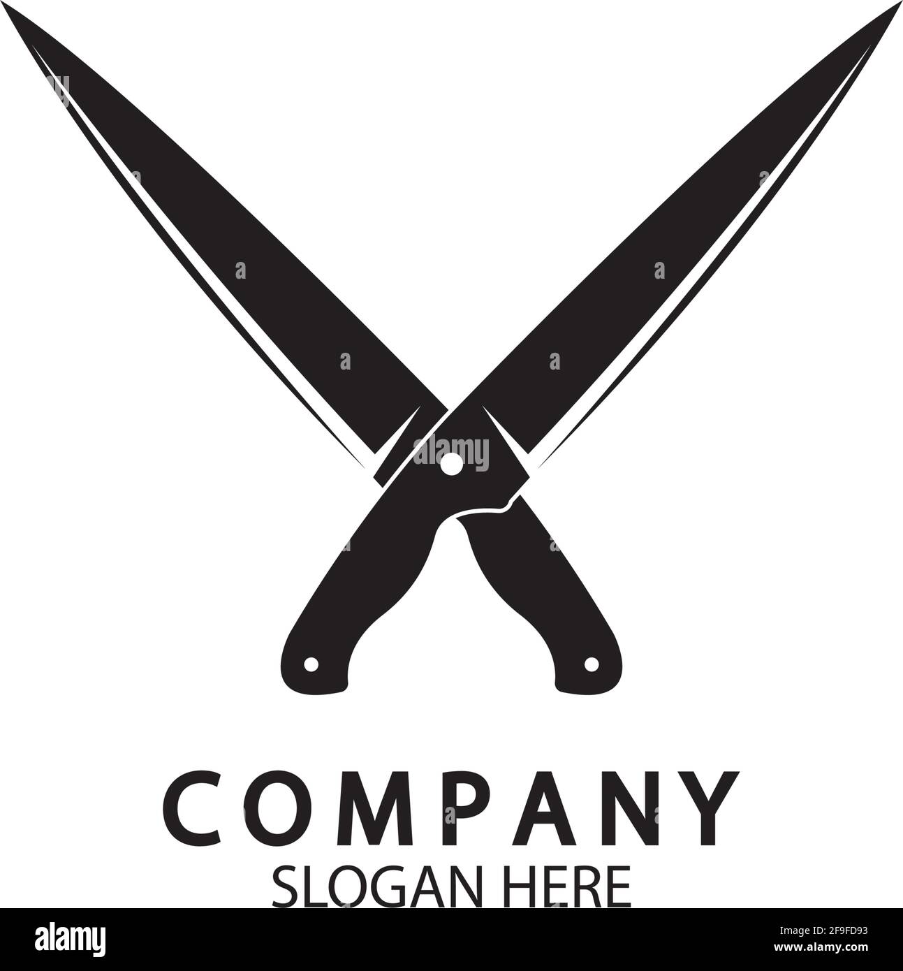 The crossed knives icon. Knife and chef, kitchen symbol. Flat ...