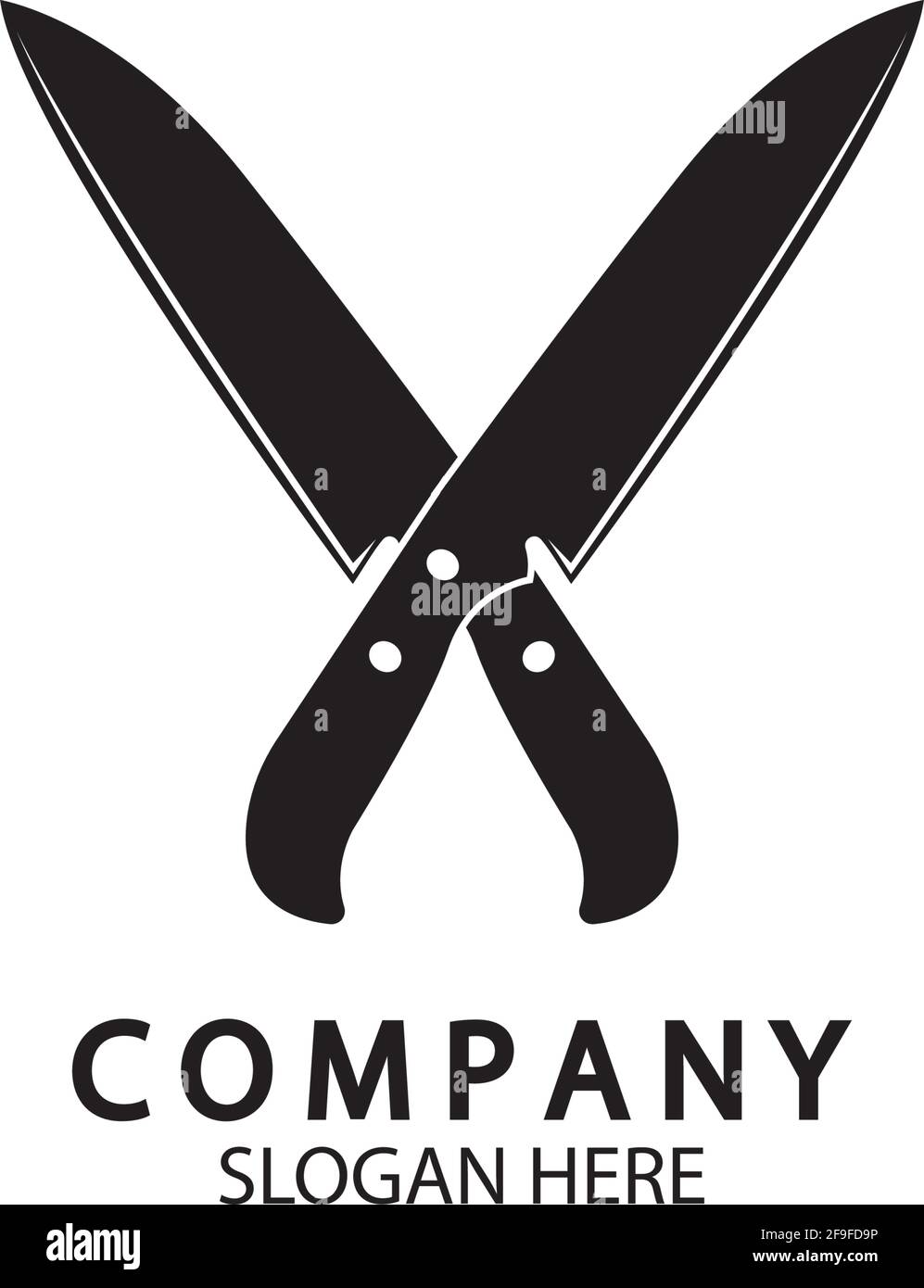 The crossed knives icon. Knife and chef, kitchen symbol. Flat ...