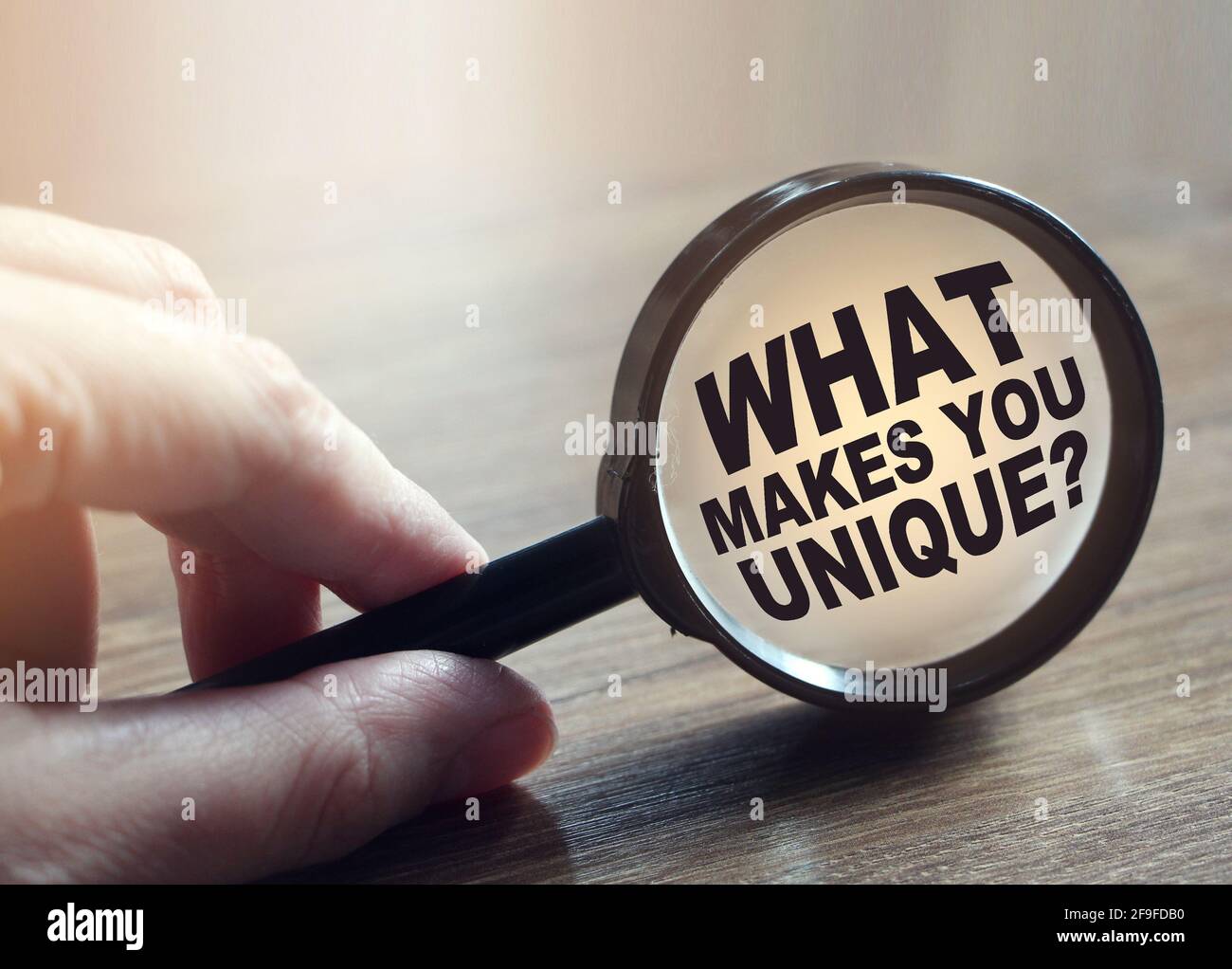 What makes you unique question under magnifying glass. Career business ...