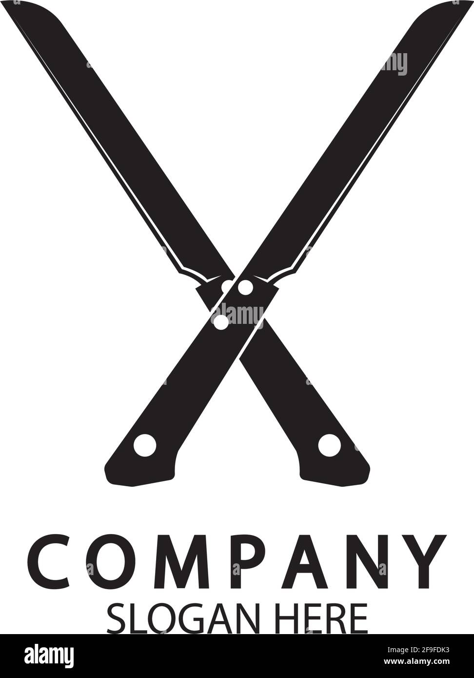 The crossed knives icon. Knife and chef, kitchen symbol. Flat ...