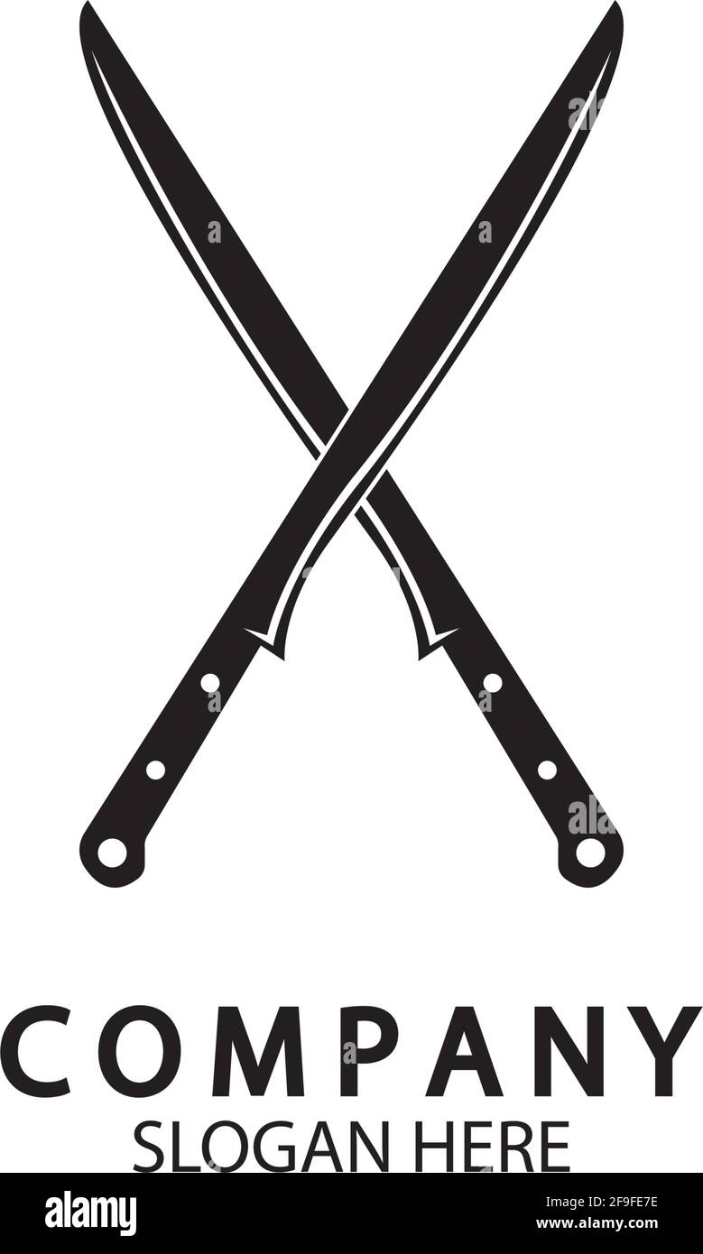 The crossed knives icon. Knife and chef, kitchen symbol. Flat ...