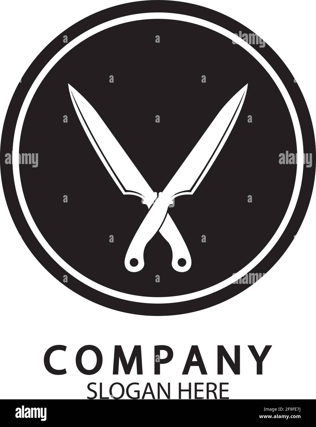 The crossed knives icon. Knife and chef, kitchen symbol. Flat ...