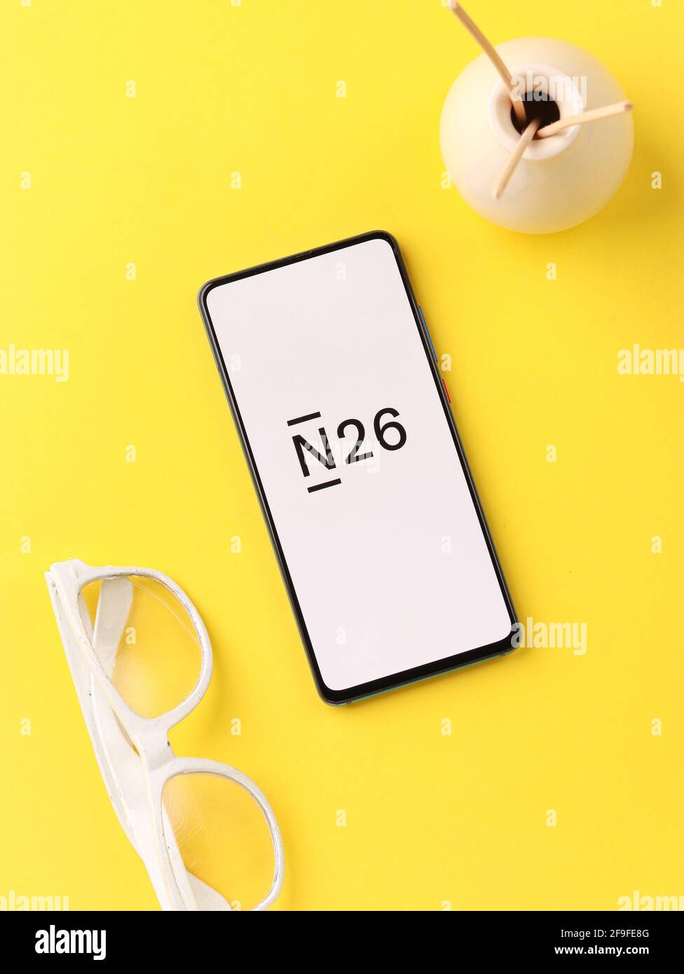 Assam, india - April 19, 2021 : N26 logo on phone screen stock image ...