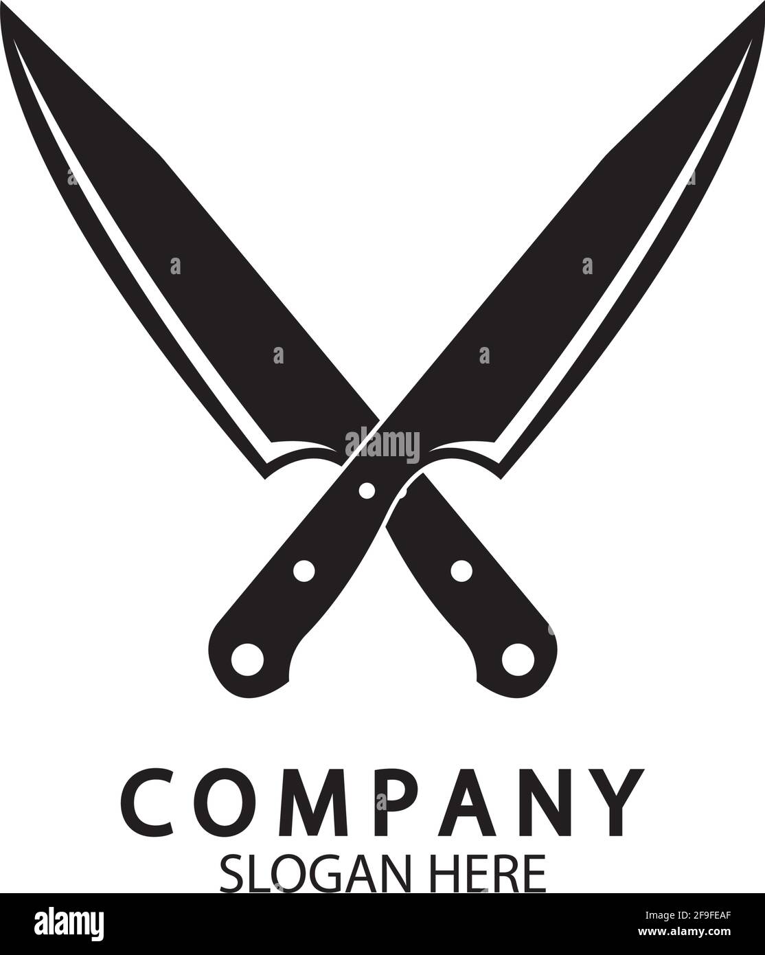 The crossed knives icon. Knife and chef, kitchen symbol. Flat ...
