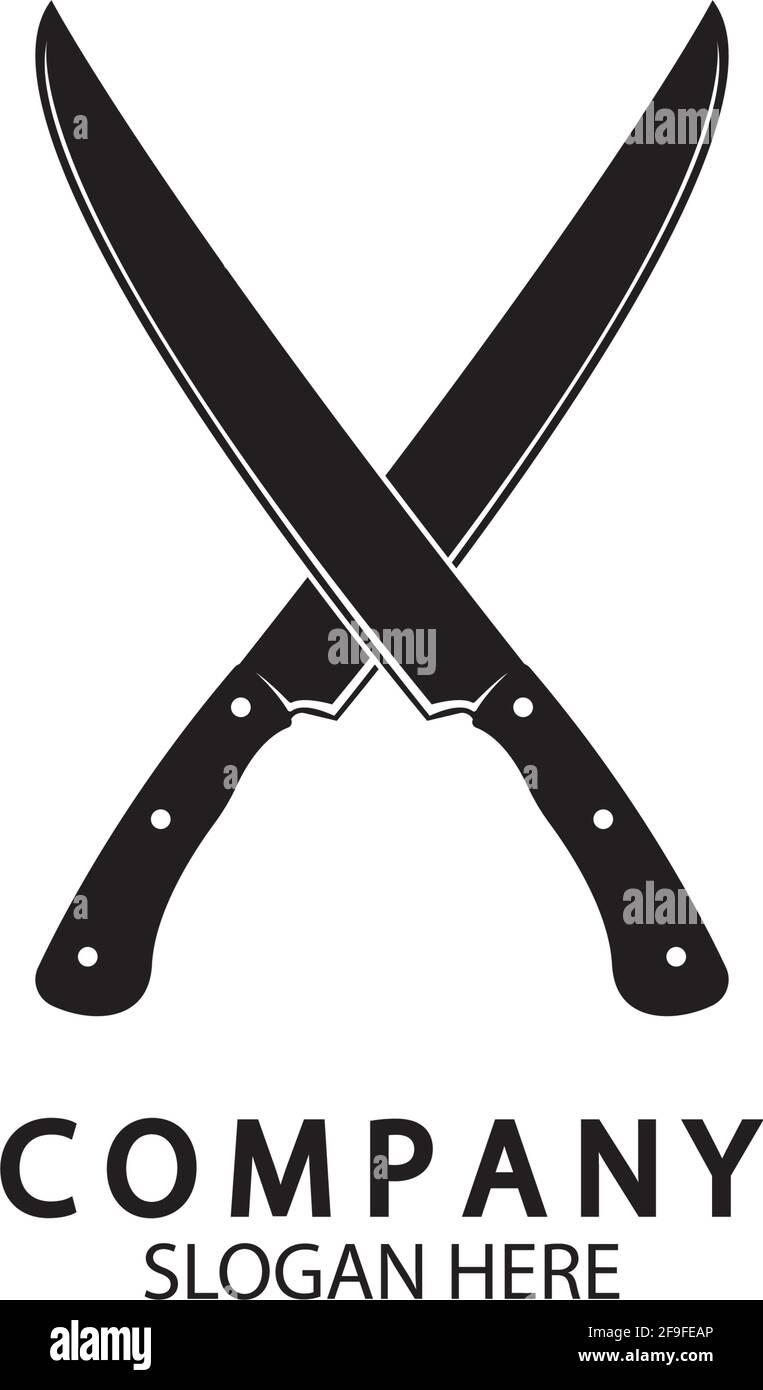 The crossed knives icon. Knife and chef, kitchen symbol. Flat ...