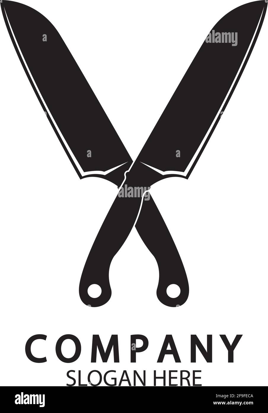 The crossed knives icon. Knife and chef, kitchen symbol. Flat ...