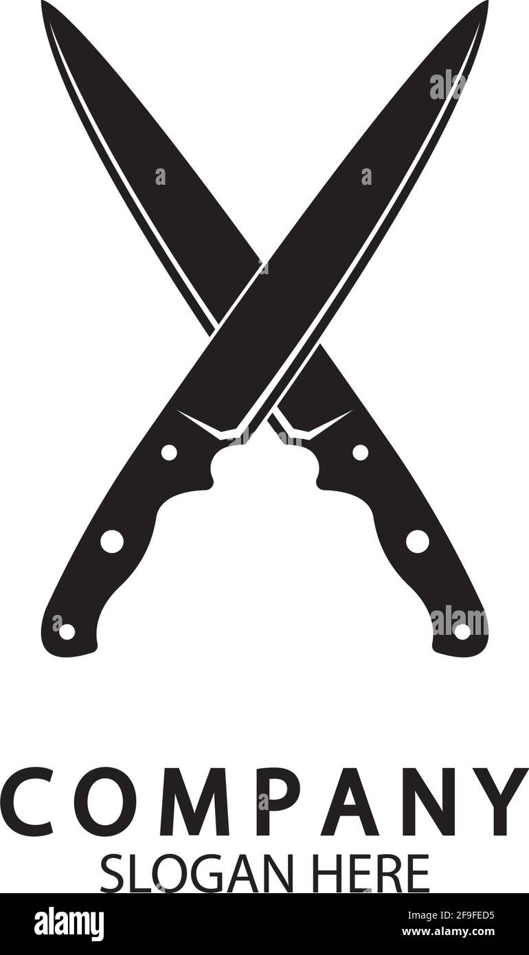 The crossed knives icon. Knife and chef, kitchen symbol. Flat ...