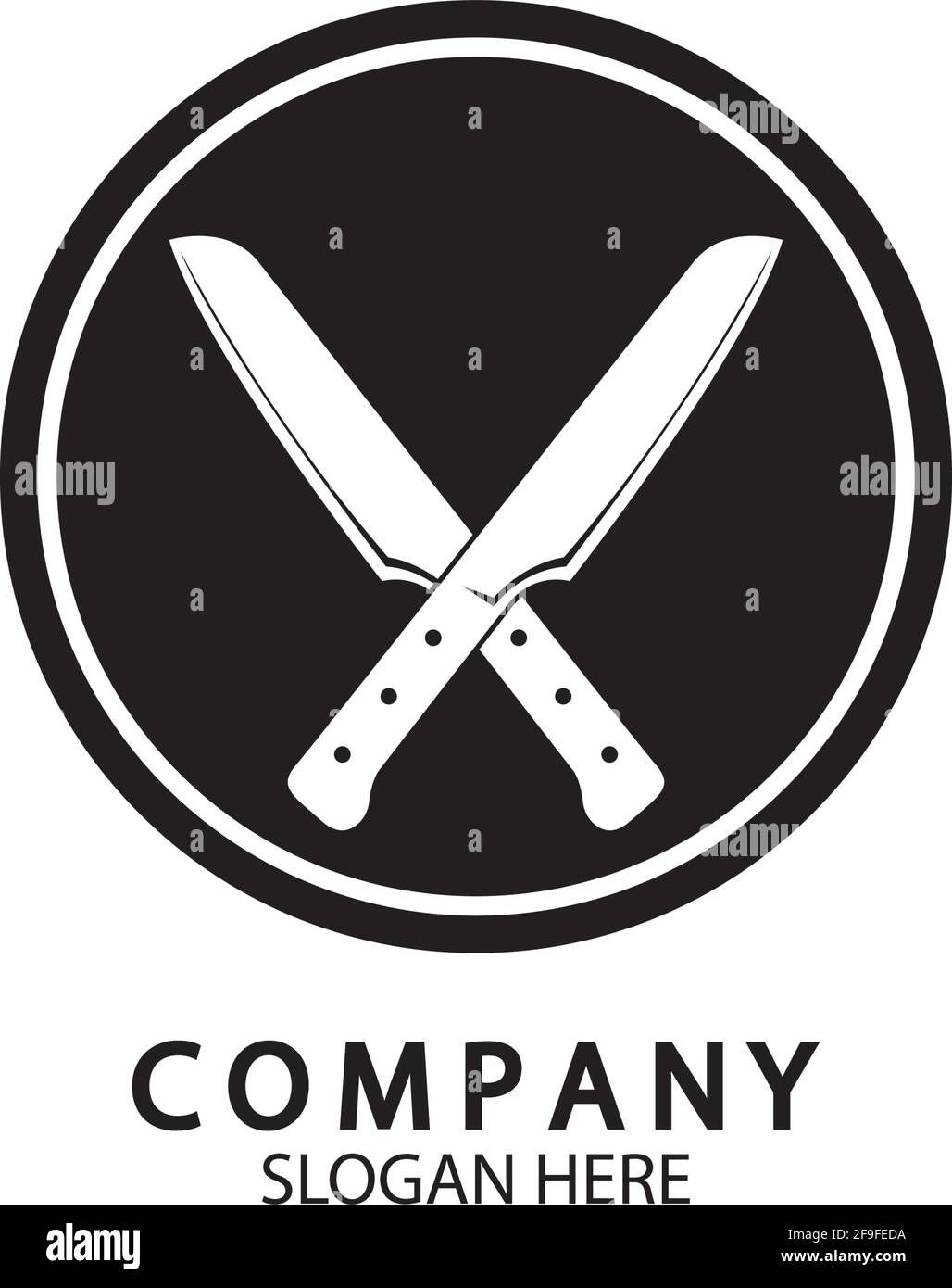 The crossed knives icon. Knife and chef, kitchen symbol. Flat ...