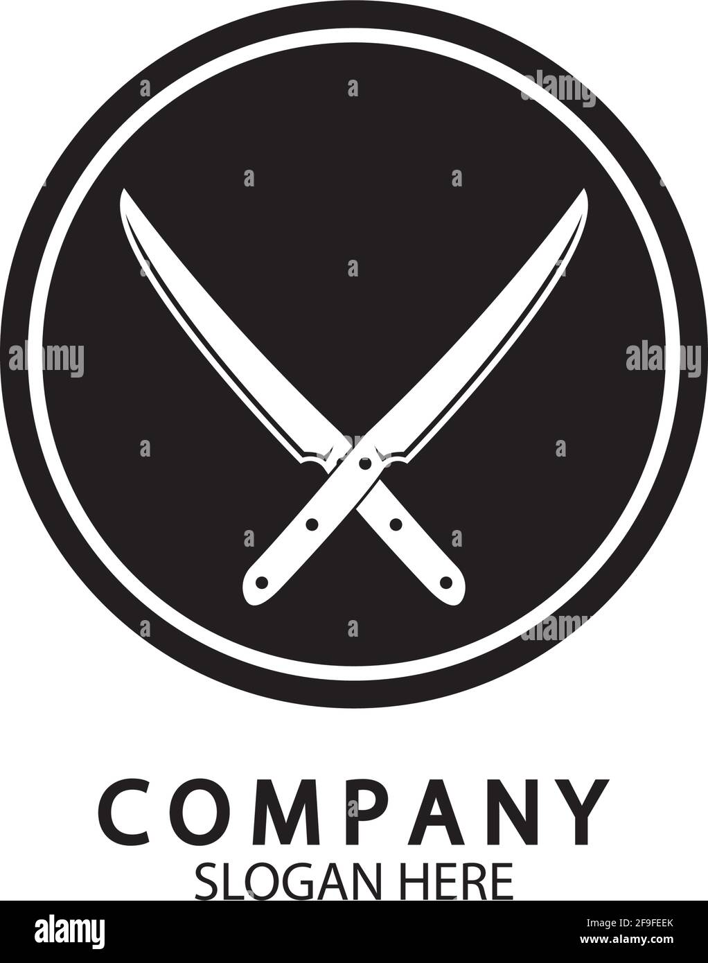 The crossed knives icon. Knife and chef, kitchen symbol. Flat ...