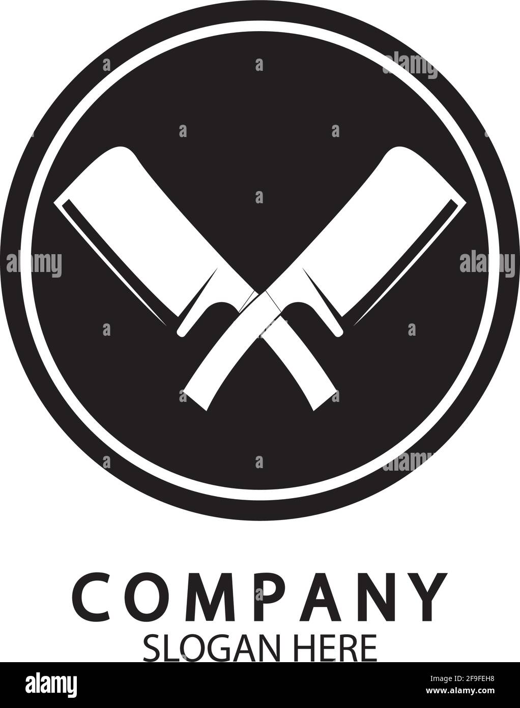 The crossed knives icon. Knife and chef, kitchen symbol. Flat ...