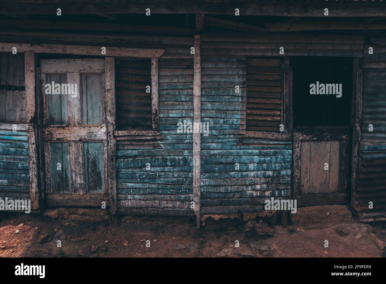 a typical dominican wood house Stock Photo - Alamy