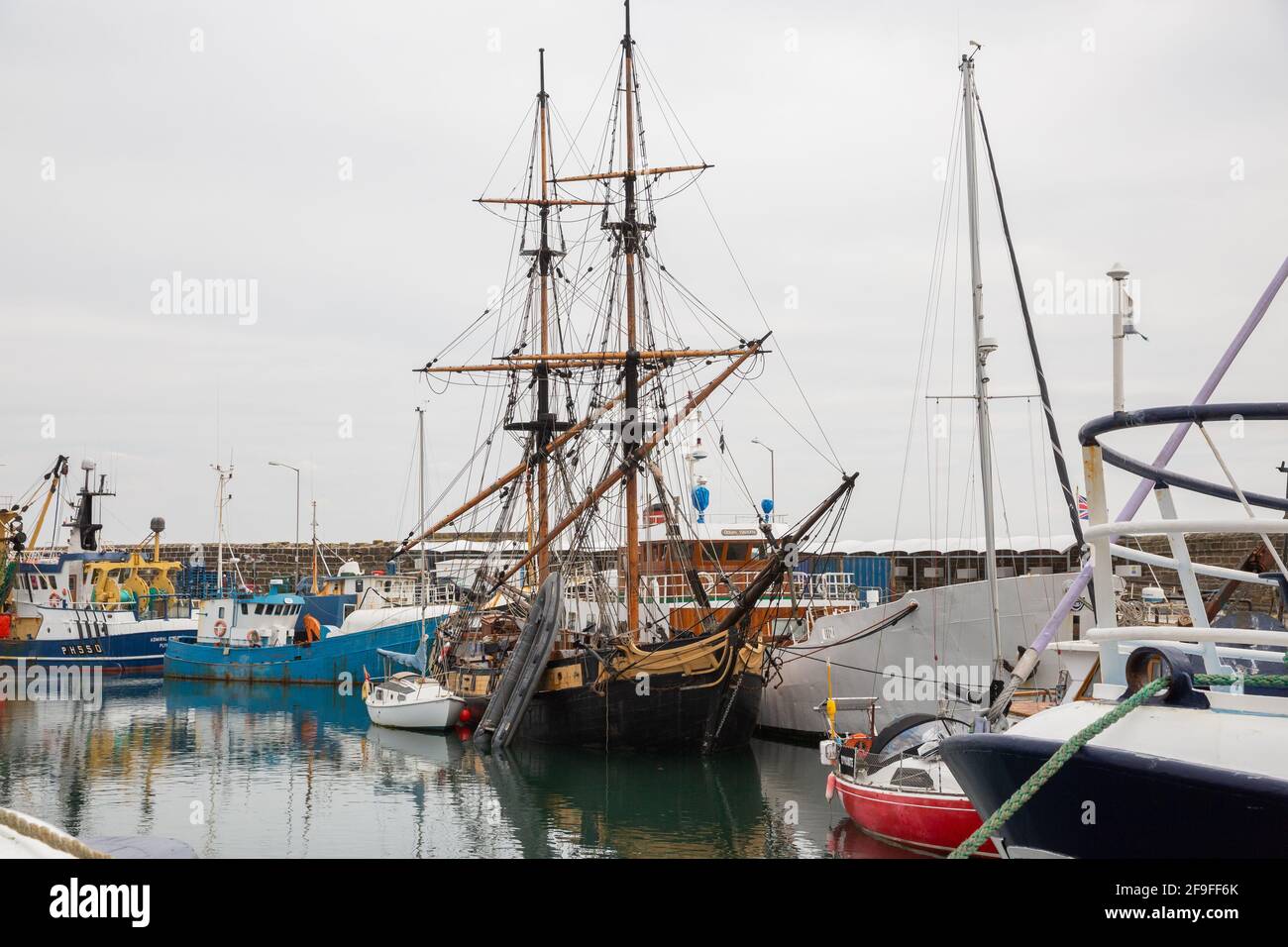 Phoenix tall ship moored in Penzance, Cornwall,UK Stock Photo - Alamy