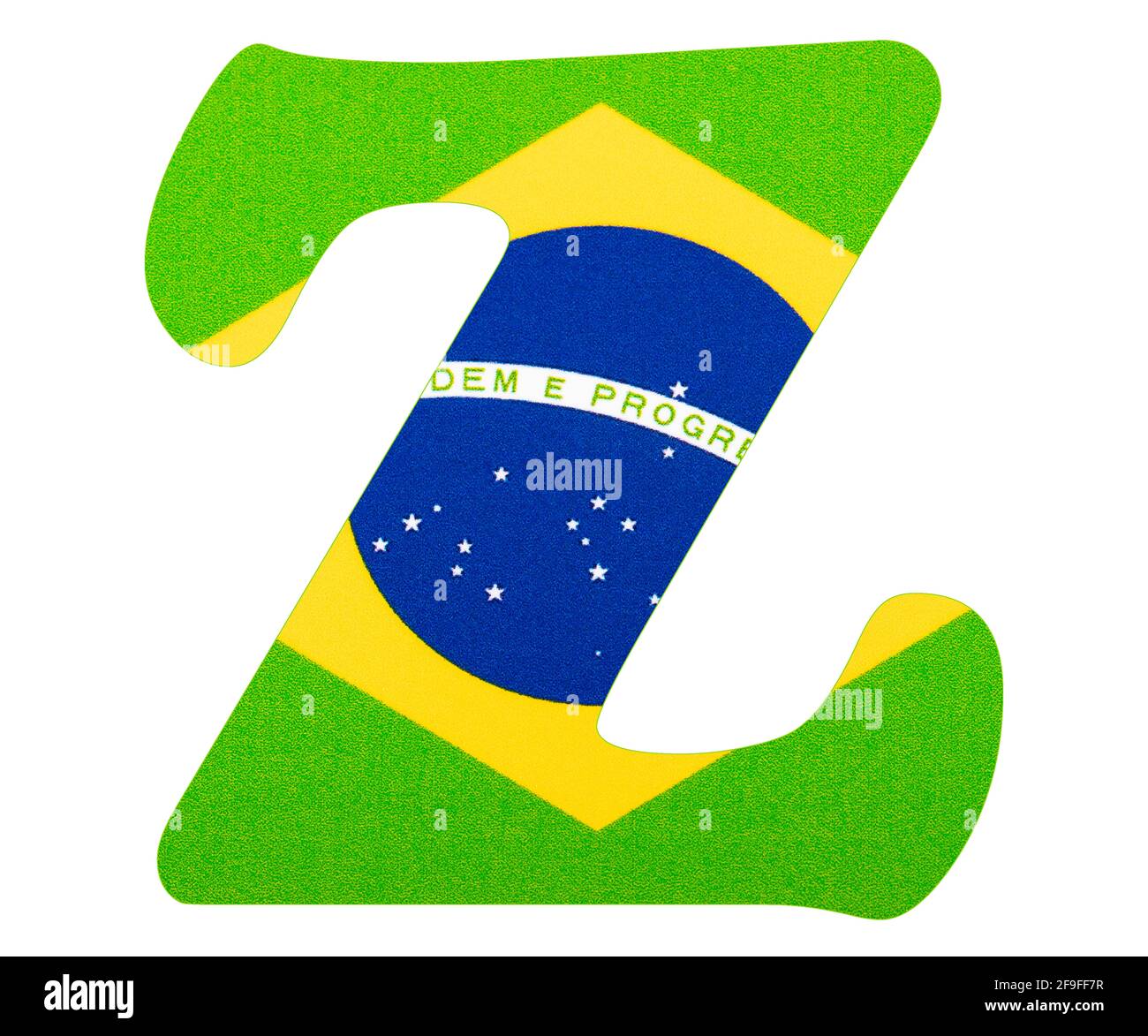 Letter Z of the alphabet - Flag of Brazil Stock Photo - Alamy
