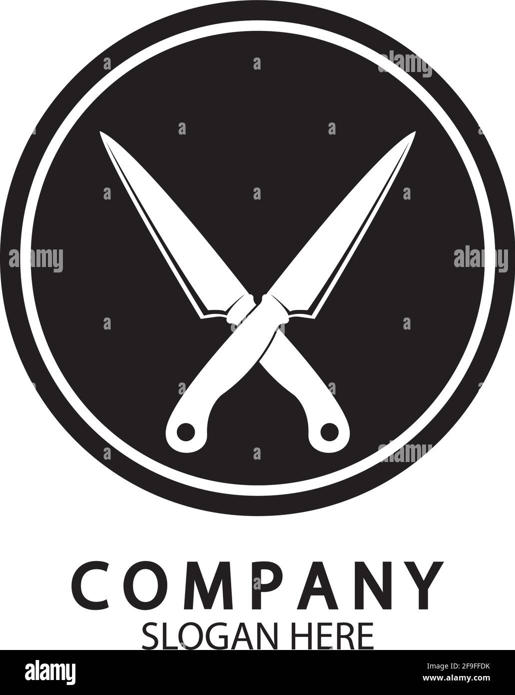 The crossed knives icon. Knife and chef, kitchen symbol. Flat ...