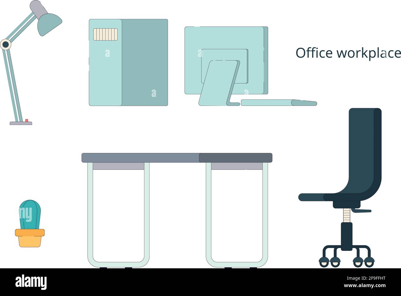 Workplace view Stock Vector Images - Alamy