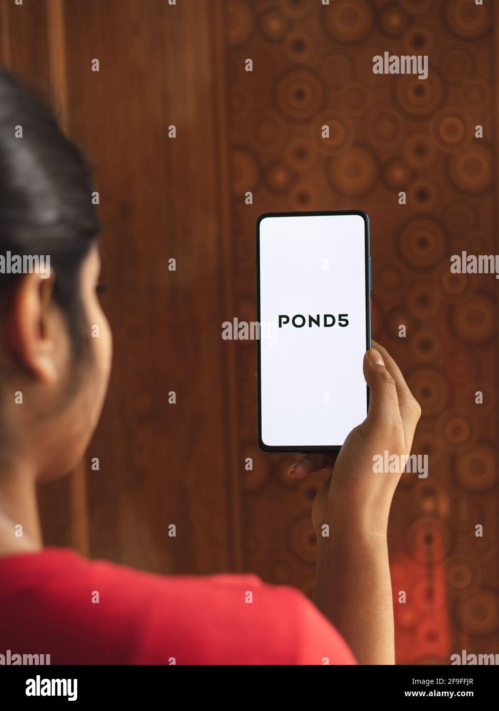 Assam, india - April 19, 2021 : Pond5 logo on phone screen stock image ...