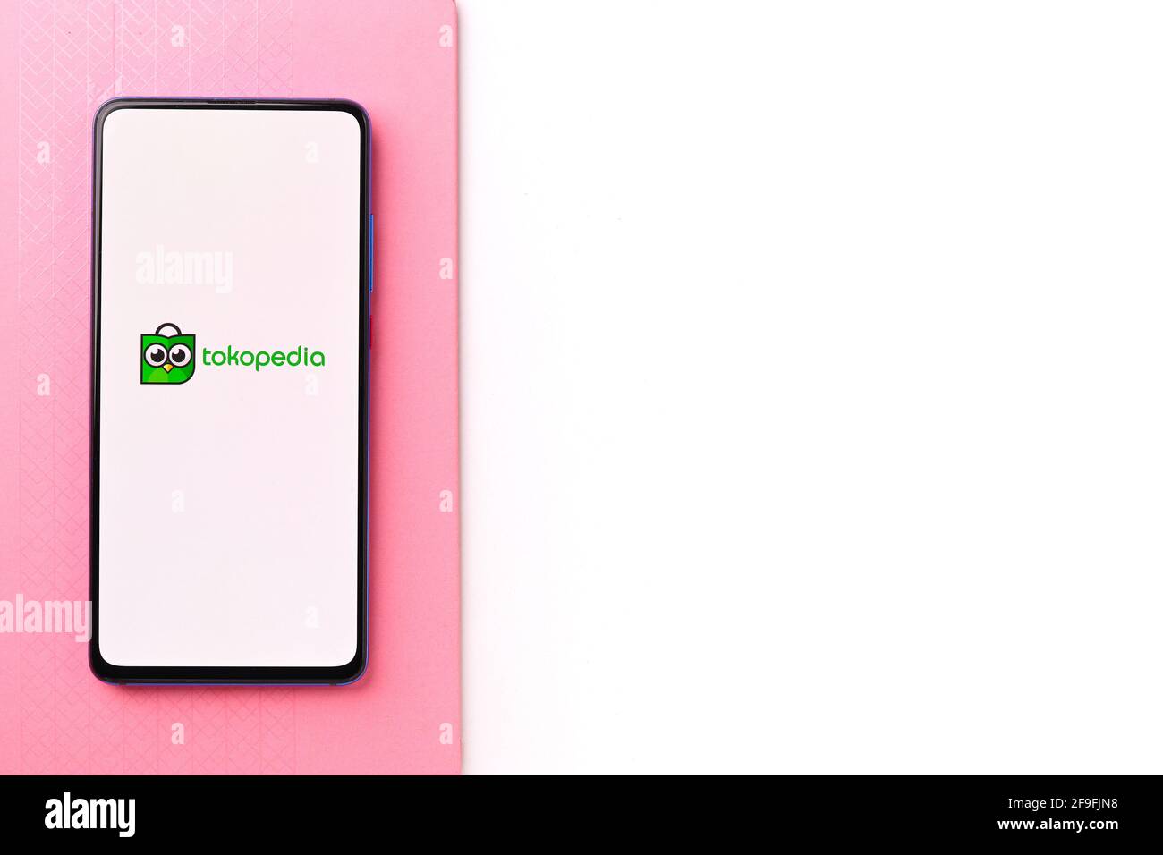 Assam, india - April 19, 2021 : Tokopedia logo on phone screen stock ...