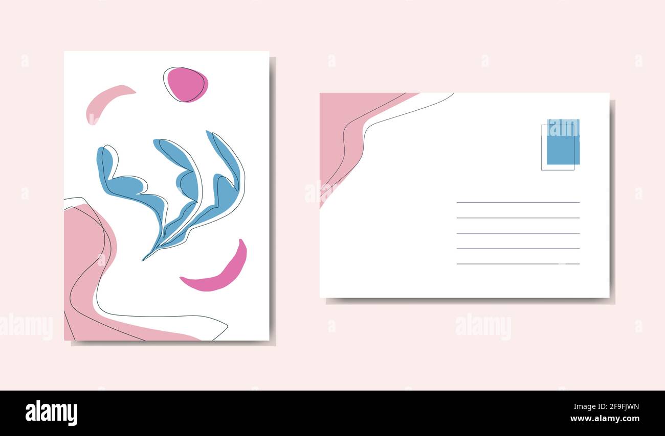 Abstract botanical shape in pastel colors. Modern and trendy artwork in ...