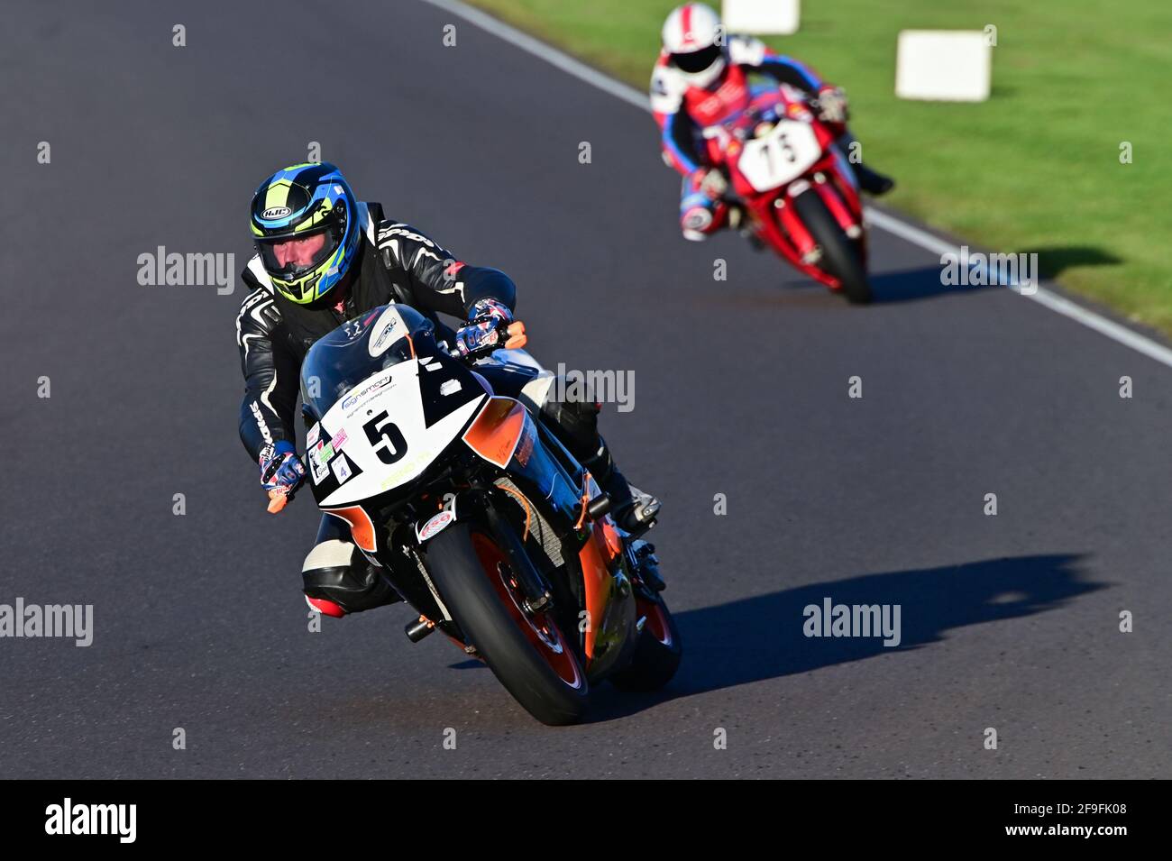 Motorbikes racing at Castle Combe Circuit as part of the NG Road Racing ...