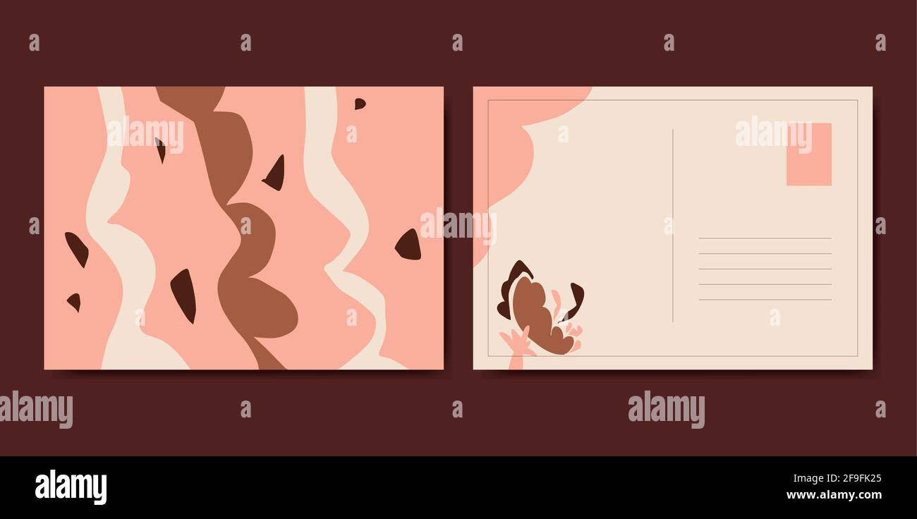 Minimalist abstract vector artwork postcard. Modern trendy boho style ...