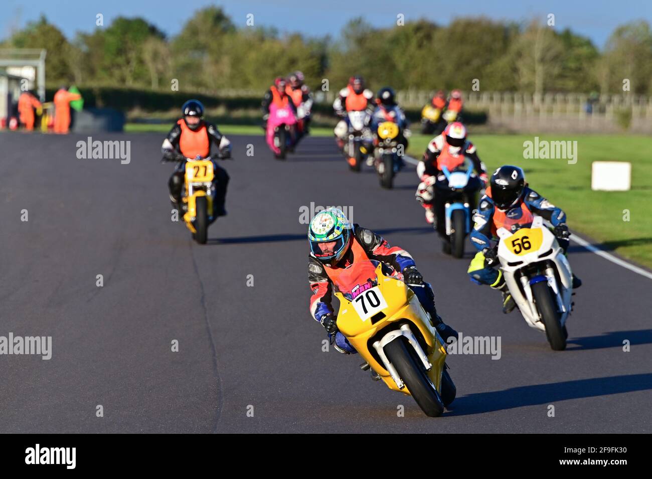 Motorbikes racing at Castle Combe Circuit as part of the NG Road Racing ...