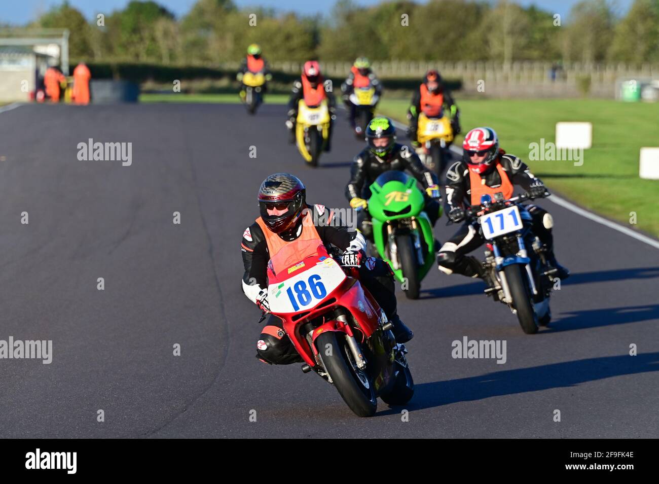 Motorbikes racing at Castle Combe Circuit as part of the NG Road Racing ...