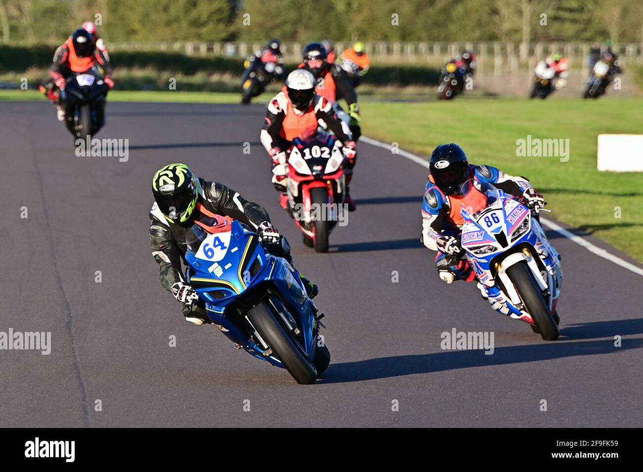 Motorbikes racing at Castle Combe Circuit as part of the NG Road Racing ...
