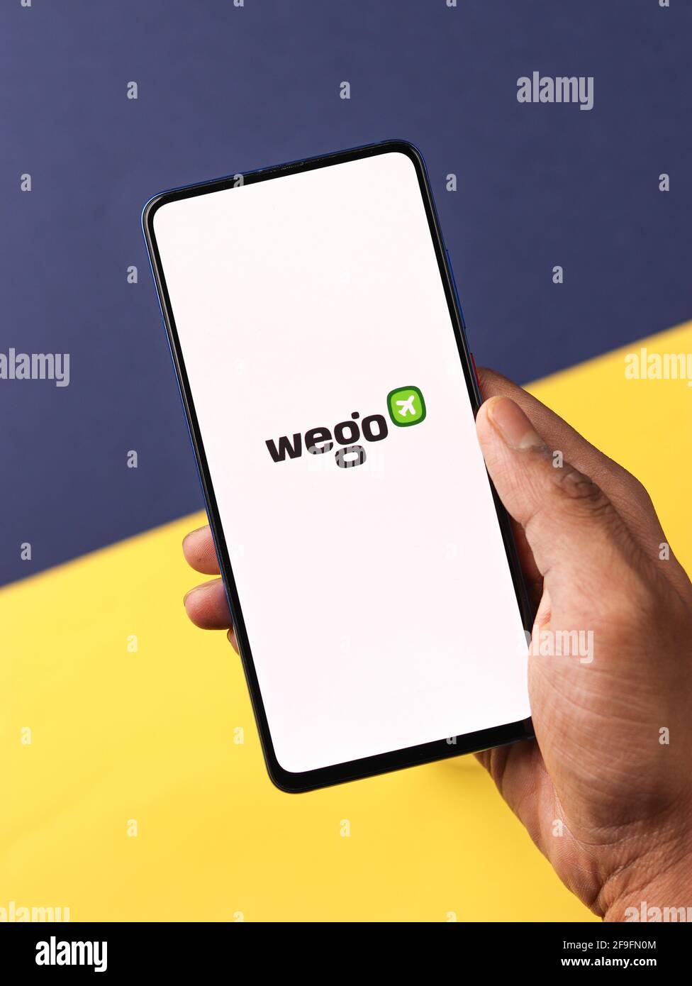 Assam, india - April 19, 2021 : Wego logo on phone screen stock image ...