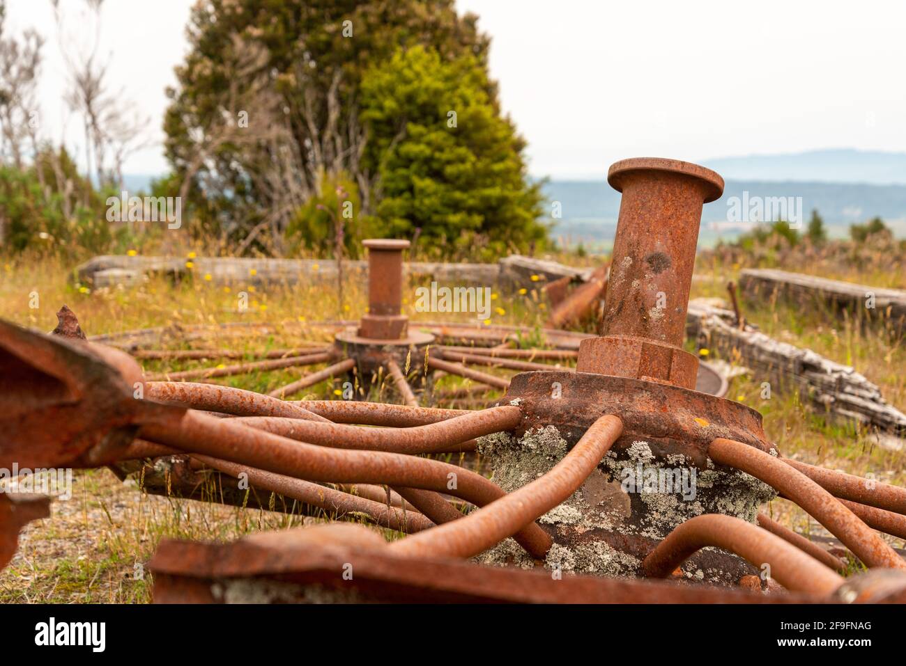 Scrap in the landscape of an old mining factory in the ghost town of ...
