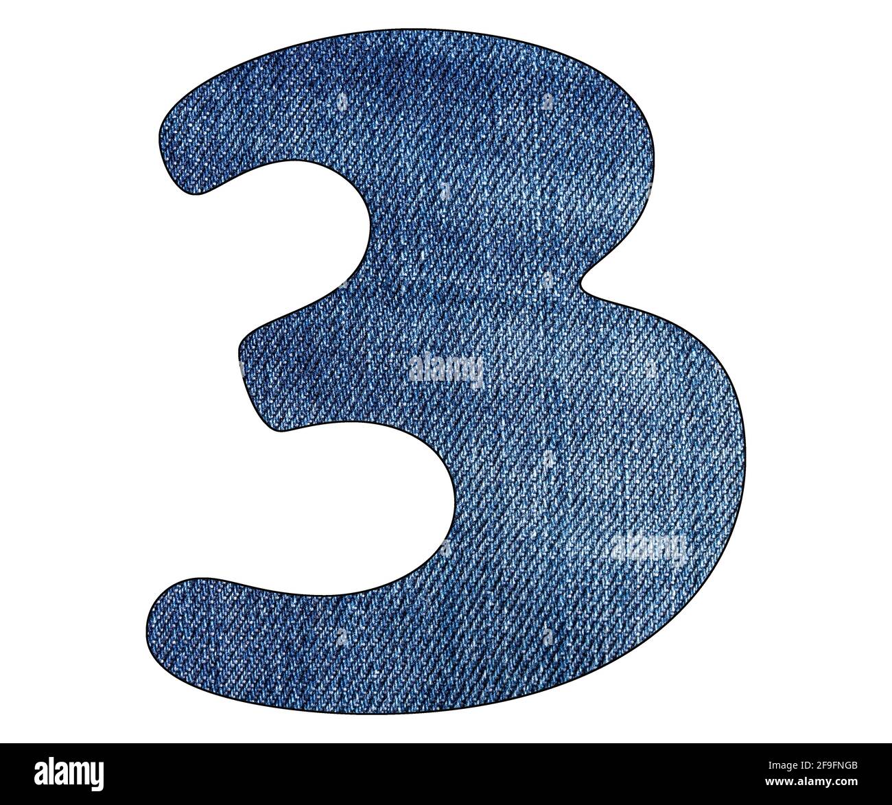 Number 3 - Texture details of denim blue jeans Stock Photo - Alamy