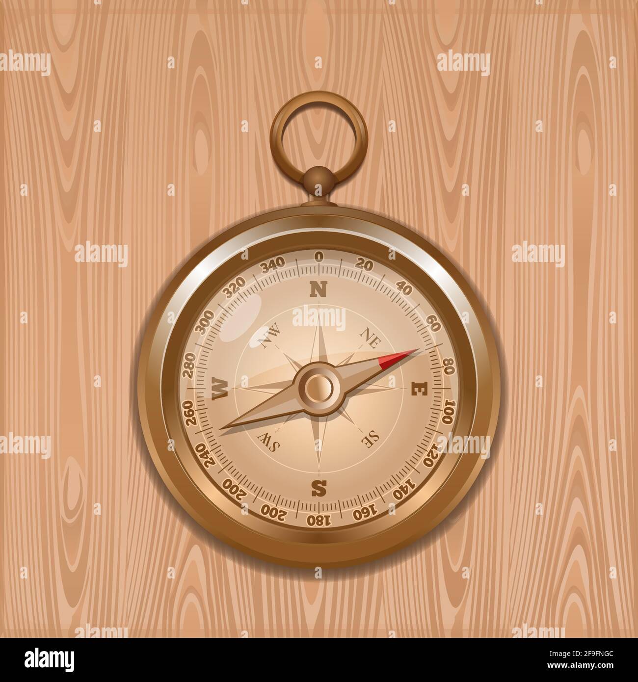 Vintage brass compass Stock Vector Images - Alamy