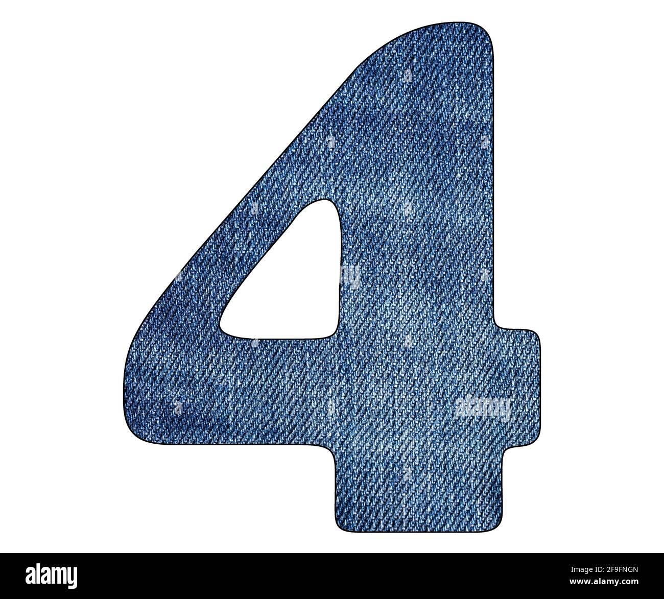 Number 4 - Texture details of denim blue jeans Stock Photo - Alamy